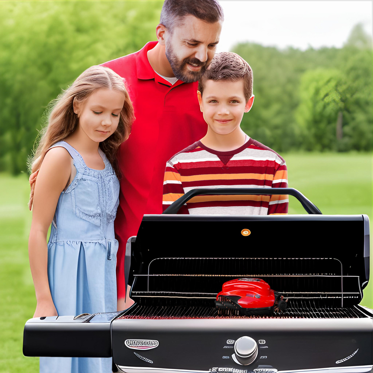 Grillbot Red | Automatic Grill Cleaning Robot | Grilling Gifts for Men
